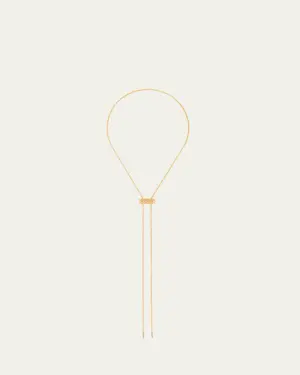 NOUVEL HERITAGE 18k Diamond Latch Pendant Lariat Necklace - Gold