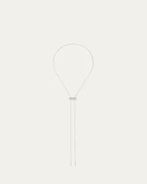 NOUVEL HERITAGE Nouvel Heritage 18K Gold Diamond Latch Pendant Lariat Necklace White Gold