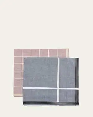 Simonnot Godard 2-pack Egyptian Cotton Handkerchiefs - Brown Sky