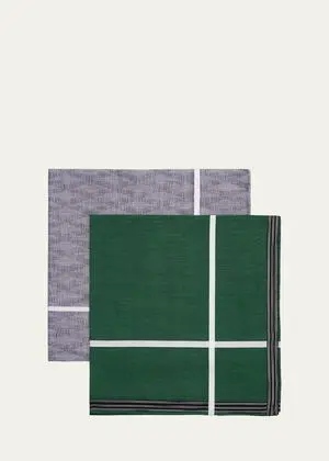 Simonnot Godard 2-pack Egyptian Cotton Handkerchiefs Night Green