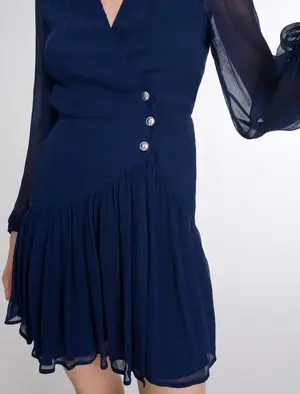 Maje Cupro Short Ruffled Dress