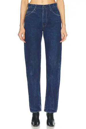ALIGRACE Vintage Classic Relaxed Straight Jeans - Medium Dark