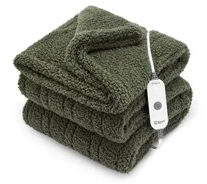 SUNBEAM Electric Throw Nordic Sherpa Extra-long Heated Blanket - One-color