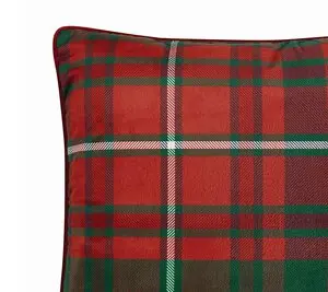 TRULY SOFT Red Plaid 18x18 Decorative Pillow