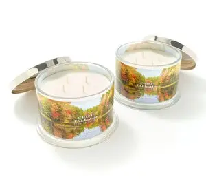 HOMEWORX BY SLATKIN + CO. As Is S/2 Crisp Fall Air Candle - One-color
