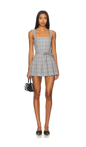 Amanda Uprichard Mercy Skort Romper - Business Plaid