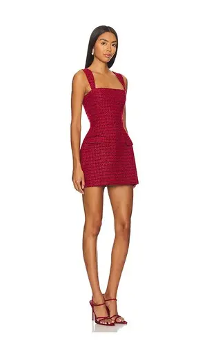 Amanda Uprichard Bethany Skort Romper In Red - Durham Tweed