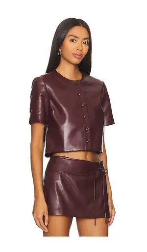 Amanda Uprichard Braswell Faux Leather Top