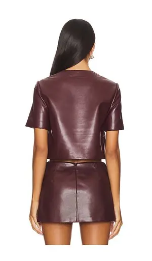 Amanda Uprichard Braswell Faux Leather Top