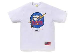 A BATHING APE Space Ape Head Tee Shirt - White
