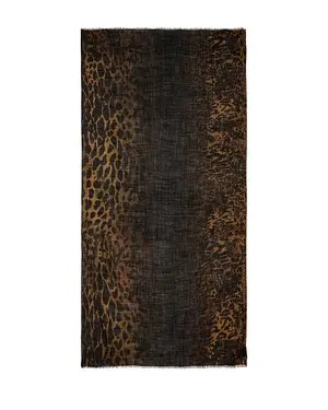 Zadig&Voltaire Judy Leopard Print Wool Scarf - Latte