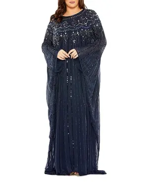 Mac Duggal Embellished Long Sleeve Gown