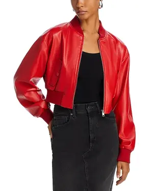 Women's Faux Leather Bomber Jackets