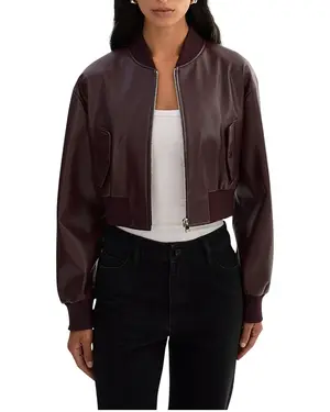LAMARQUE Evelin Faux Leather Bomber Jacket - Vamp