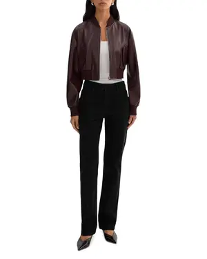 LAMARQUE Evelin Faux Leather Bomber Jacket - Vamp