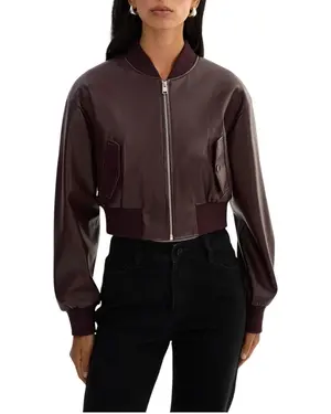 LAMARQUE Evelin Faux Leather Bomber Jacket - Vamp
