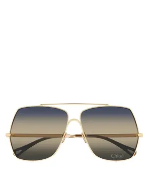 Chloé Aly Square Sunglasses - Gold
