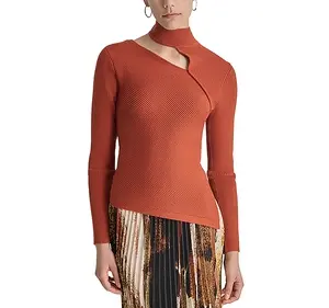 Dkny Asymmetrical Cutout Sweater - Russet