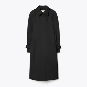 Tory Burch Wool Blend Trench Coat - Night Shadow
