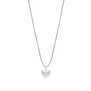 Anni Lu Silver Heart On A String Necklace - Purple