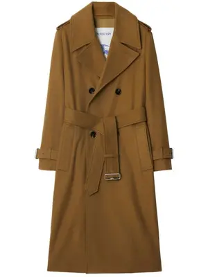 Burberry Belted Cashmere Trench Coat - Brown