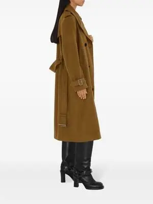 Burberry Belted Cashmere Trench Coat - Brown