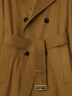 Burberry Belted Cashmere Trench Coat - Brown