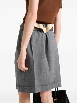 Prada Pinstriped Wool Miniskirt
