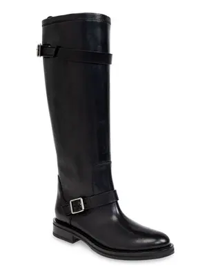 Saint Laurent Almond-toe Leather Boots