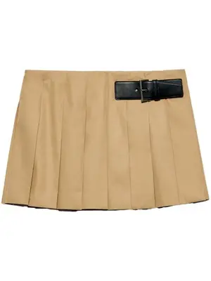 Prada Buckled Pleated Miniskirt
