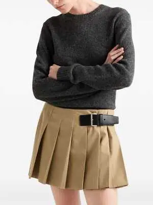 Prada Buckled Pleated Miniskirt