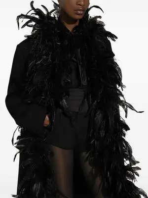 Dolce & Gabbana Feather-trimmed Coat