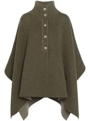 BARRIE Cashmere Blend Cape - Green