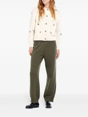 BARRIE Embroidered Cashmere Cardigan - White