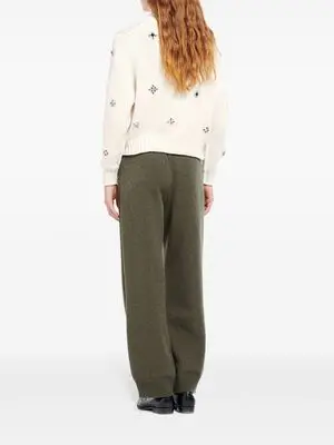 BARRIE Embroidered Cashmere Cardigan - White
