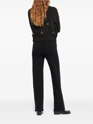 BARRIE Embroidered Cashmere Cardigan - Black
