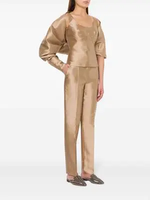 Alberta Ferretti Asymmetric Satin Jacket