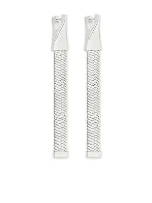 COURREGES Snake-chain Brass Drop Earrings - Silver