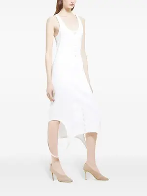 COURREGES Knitted Reversed Dress - White