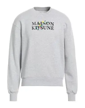 Maison Kitsuné Crewneck Sweatshirt With Embroidered Logo - Grey