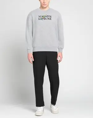 Maison Kitsuné Crewneck Sweatshirt With Embroidered Logo - Grey