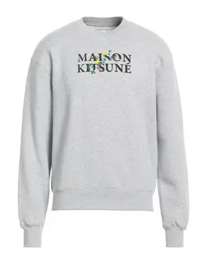 Maison Kitsuné Crewneck Sweatshirt With Embroidered Logo - Grey