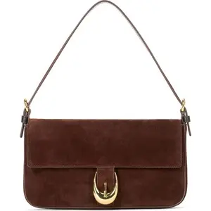 Staud Harlow Suede Shoulder Bag - Mahogany