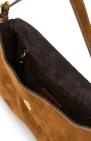 Staud Harlow Suede Shoulder Bag - Tan