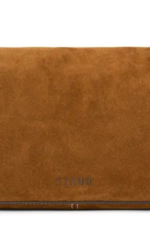 Staud Harlow Suede Shoulder Bag - Tan