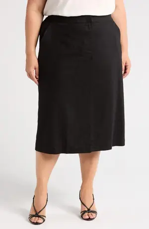 Universal Standard Wooster Linen Blend Pencil Skirt