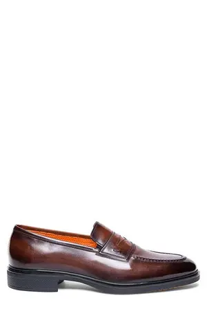 Santoni Easy Penny Loafer - Dark Brown