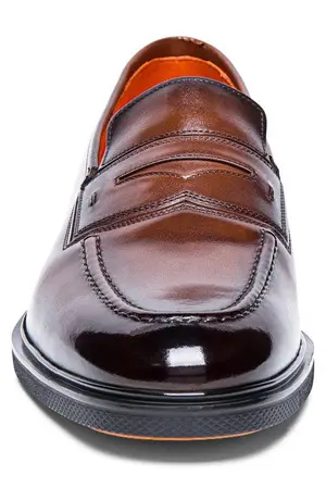 Santoni Easy Penny Loafer - Dark Brown