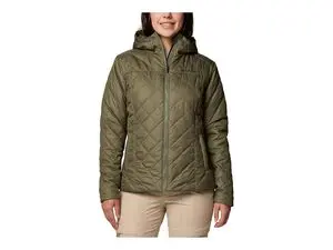 Columbia Quilted Hooded Jacket With Fleece Lining - Stone Green