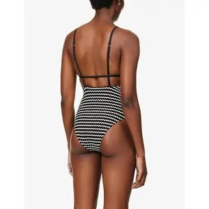 Seafolly Mesh Effect V-neck One-piece Swimsuit
